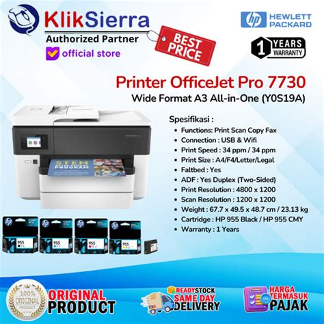 Jual Hp Officejet Pro 7730 Printer A3 Multifungsi Fax Wifi Oj7730 Aio