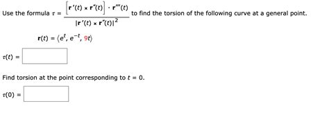 solved use the formula 1 to find the torsion of the