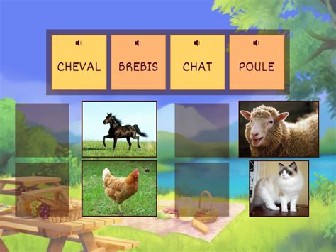 LES ANIMAUX DE LA FERME Match Up