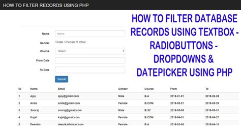 How To Filter Records From Database With Dropdown Using Php Codeigniter Techstera