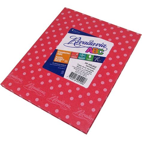 Cuaderno Rivadavia Éxito Laprida ABC Rayado Rojo Con Lunares 50
