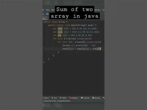 Java program sum of two array || 2D array sum || Sum of array || #shorts #java || prince097 ...