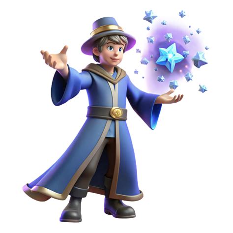3d Illustration Young Wizard Casting Spell 56284033 Png