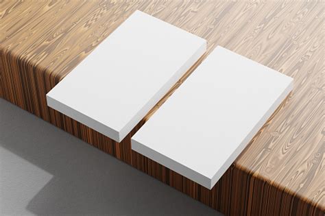 木質背景上的空白名片圖像id範本頂部視圖3d渲染 照片檔及更多 模板 照片 模板 卡 商務 Istock
