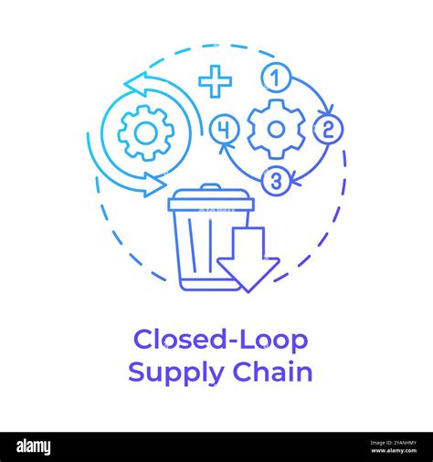 Closed Loop Supply Chain Blue Gradient Concept Icon Stock Vector Image