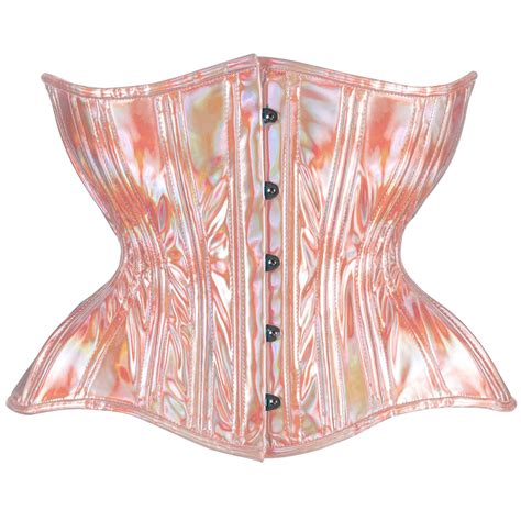 Pink Opalescent Vinyl Corset 100 Brand New High Quality