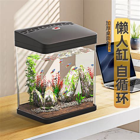 鱼缸客厅小型家用桌面亚克力循环过滤换水生态懒人造景水族箱桌面缸