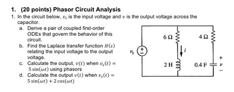 solved 1 20 points phasor circuit analysis 1 in the