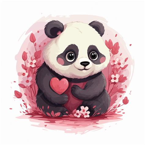 Premium Vector Cute Panda Bears Couple Hugging Vector Illustration