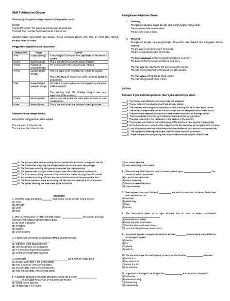 Structure And Written Expression Skill 4 Adjective Clause Pdf