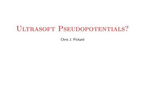 Ultrasoft Pseudopotentials