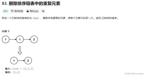 Leetcode刷题之删除排序链表中的重复元素 Csdn博客