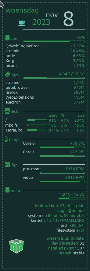 Awesome Sysinfo Mbcolor Conkyrc Scripts Tutorials Tips Mabox