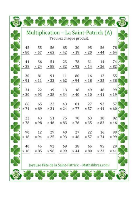 Multiplication De Nombres A Deux Chiffres A