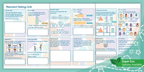 Measurement Challenge Cards Ages 7 8 Teacher Made