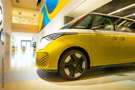 Classic Yellow Electric Bus Volkswagen Id Buzz Old School Cool Meets