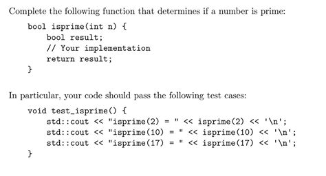 Solved Complete The Following Function That Determines If A Chegg