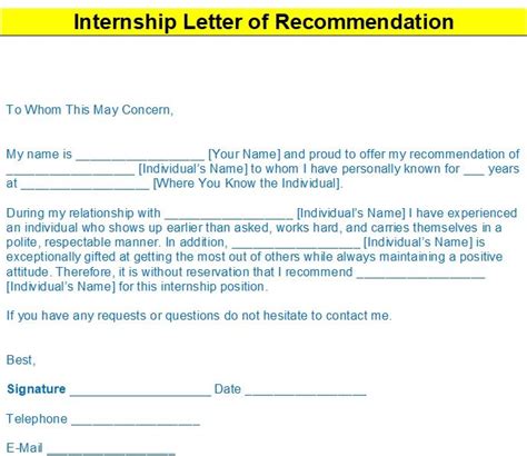 Recommendation Letter Templates Excel Word Template