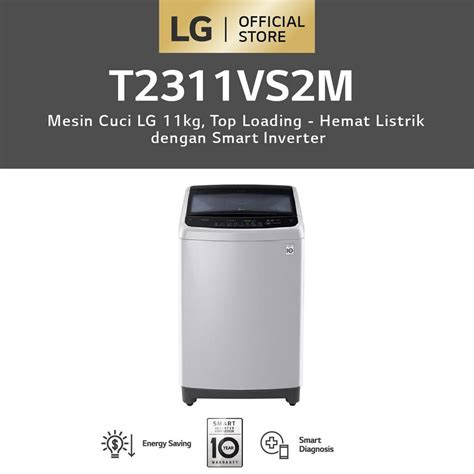 Jual Lg Mesin Cuci 1 Tabung 11kg Top Loading Smart Inverter Turbo
