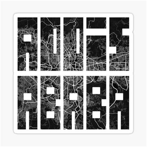 Addis Ababa City Map Of Ethiopia Dark Sticker For Sale By Demap