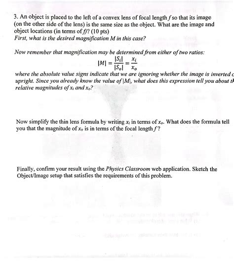 Solved An Object Is Placed To The Left Of A Convex Lens Chegg