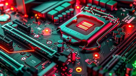 Modern CPU Microchip With RGB Fan View Of Advanced GPU Chip Premium AI Generated Image