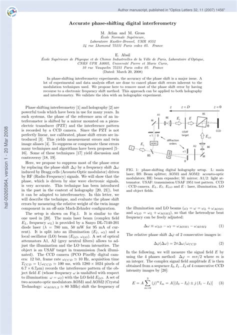 Pdf Accurate Phase Shifting Digital Interferometry