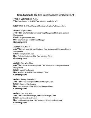 Fillable Online Introduction To The Ibm Case Manager Javascript Api Fax