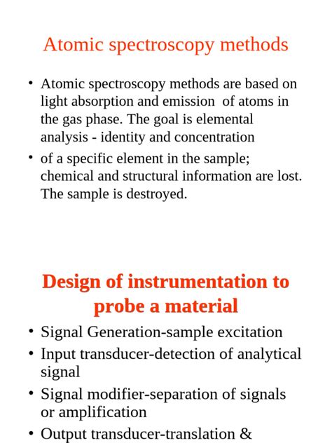 Atomic Spectroscopy Methods Pdf Emission Spectrum Spectroscopy