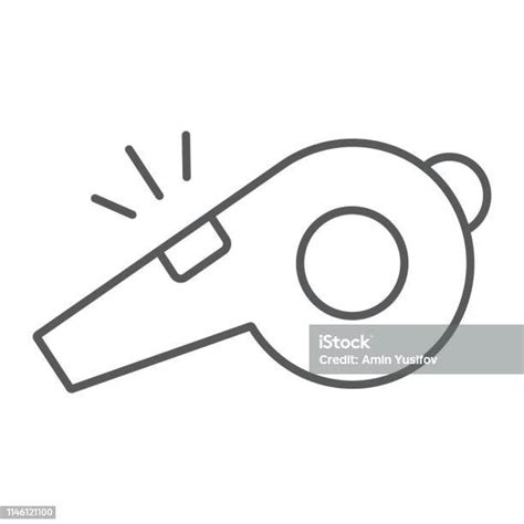 口哨細線圖示 運動和設備 鼓風機標誌 向量圖形 在白色背景上的線性圖案向量圖形及更多哨子圖片 哨子 電腦圖形 10號 Istock