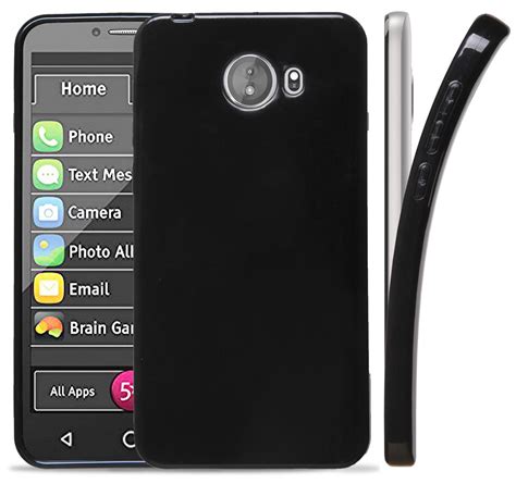 Case For Jitterbug Smart2 Jet Black Glossy Flex Gel Tpu Skin Slim