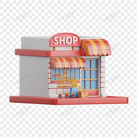 전자 상거래 쇼핑 및 비즈니스 온라인 디자인 일러스트레이션에 유용한 격리된 3d 렌더링 저장소 Png 일러스트 무료 다운로드 Lovepik