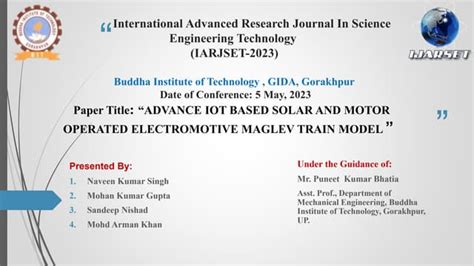 Advanced Iot Based Solar And Motor Operated Electromotive Maglev Train