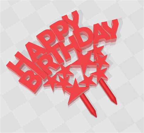 Stl File Happy Birthdat Top Cake 🔝・model To Download And 3d Print・cults