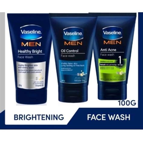 Jual Vaseline Men Face Wash Oil Control Heatly Face Wash Brightening