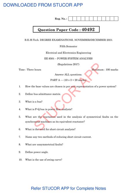 Question Papers Sssssssss Reg No B E B DEGREE EXAMINATIONS