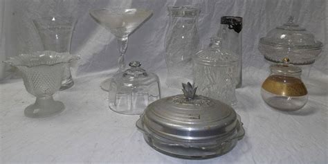 Lot Of Pressed Gas And Leaded Glass Items Auction