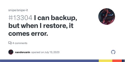 I Can Backup But When I Restore It Comes Error Issue