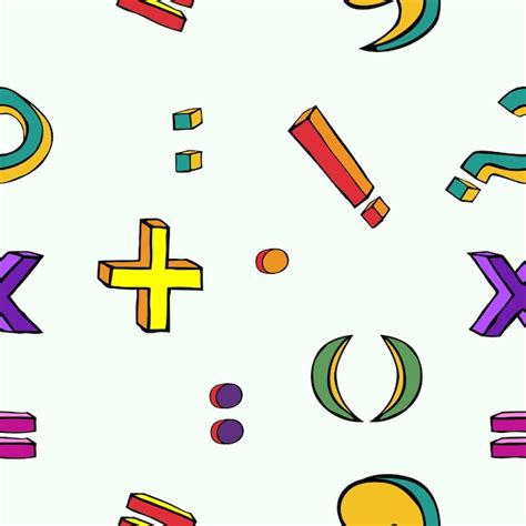 Premium Vector Seamless Pattern With Mathematical Symbols Theme