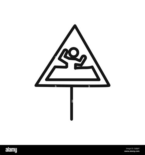 Quicksand And Mud Danger Sign Icon Linear Vector Graphics Sign Or