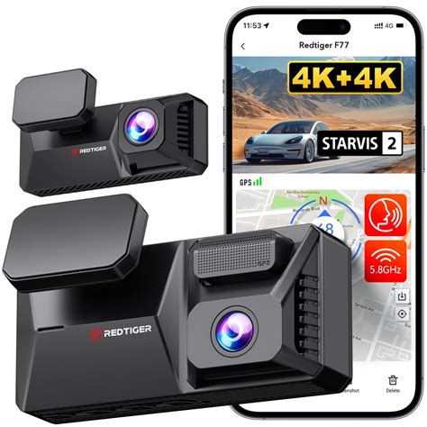 F77 Starvis 2 4k 4k Dual Imx678 Dash Cam Redtiger