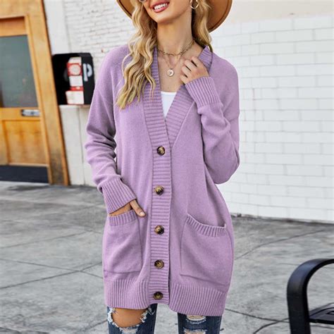 Daqian Sweaters For Women Plus Size Womens Lazy V Neck Sweater Coat