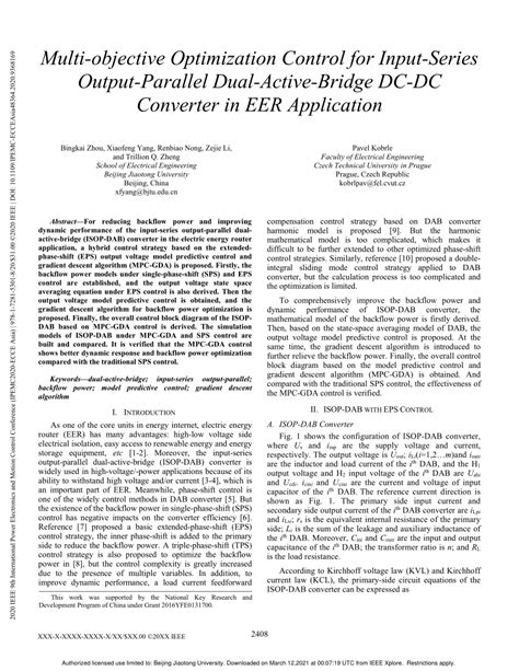 Pdf Multi Objective Optimization Control For Input Series Output