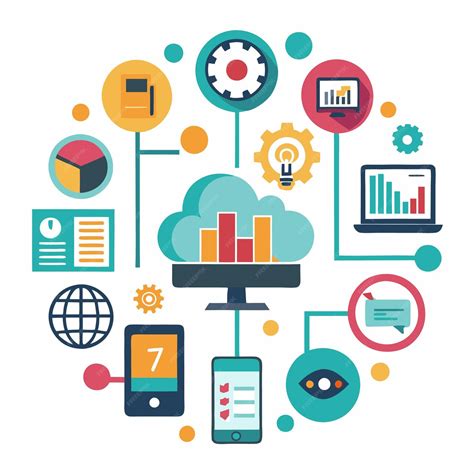 Cloud Computing And Analytics With Charts Graphs And Icons Premium Ai