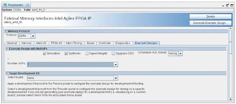 UG 20219 External Memory Interfaces Intel Agilex FPGA IP Design Example