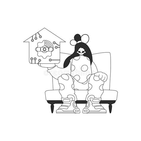 He Grasps The Iot Logo Tightly In His Grasp Stock Vector