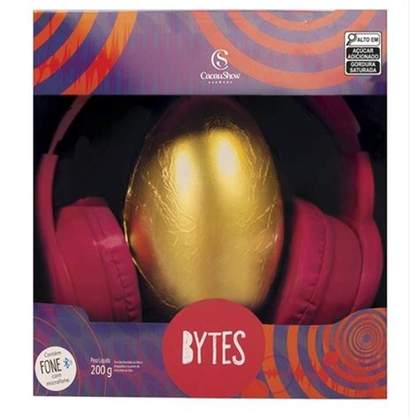 Ovo de Páscoa ao Leite Bytes Fone Rosa 200g Shopee Brasil