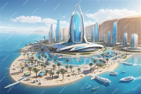Premium Ai Image Futuristic Advanced Modern Neom City Background In