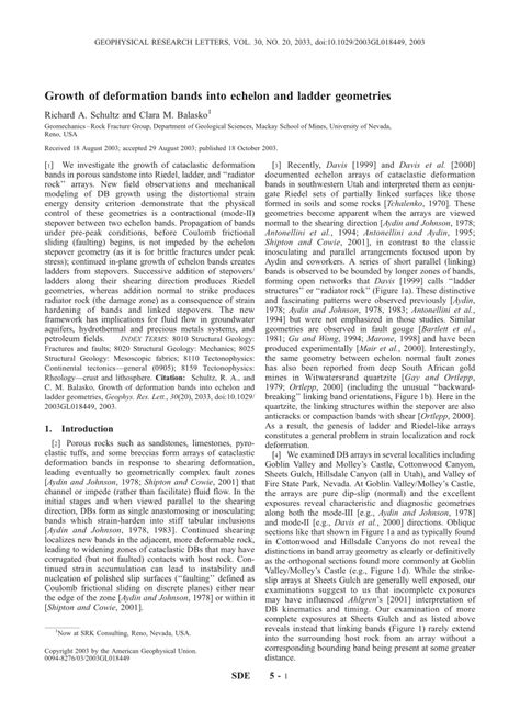 Pdf Growth Of Deformation Bands Into Echelon And Ladder Geometries
