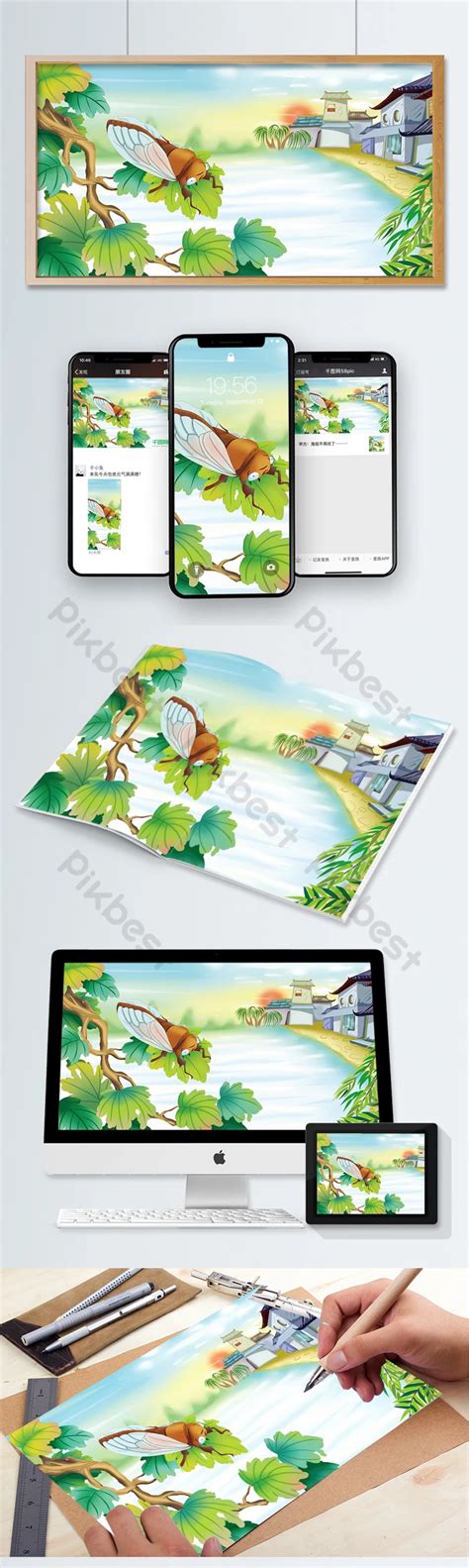 1 200 000 ภาพ การ์ตูนสถาปัตยกรรมโบราณภูมิทัศน์จักจั่นพืชหนังสือภาพบท
